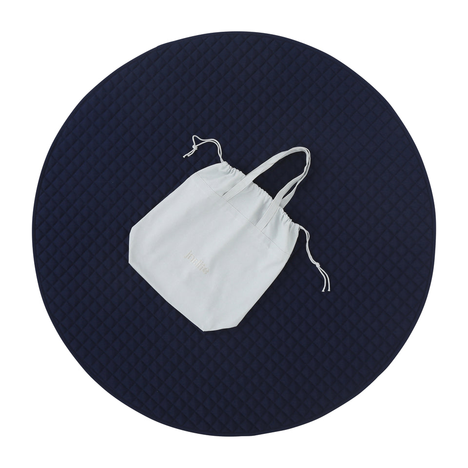 round baby playmat • navy • quilted | jnr.life