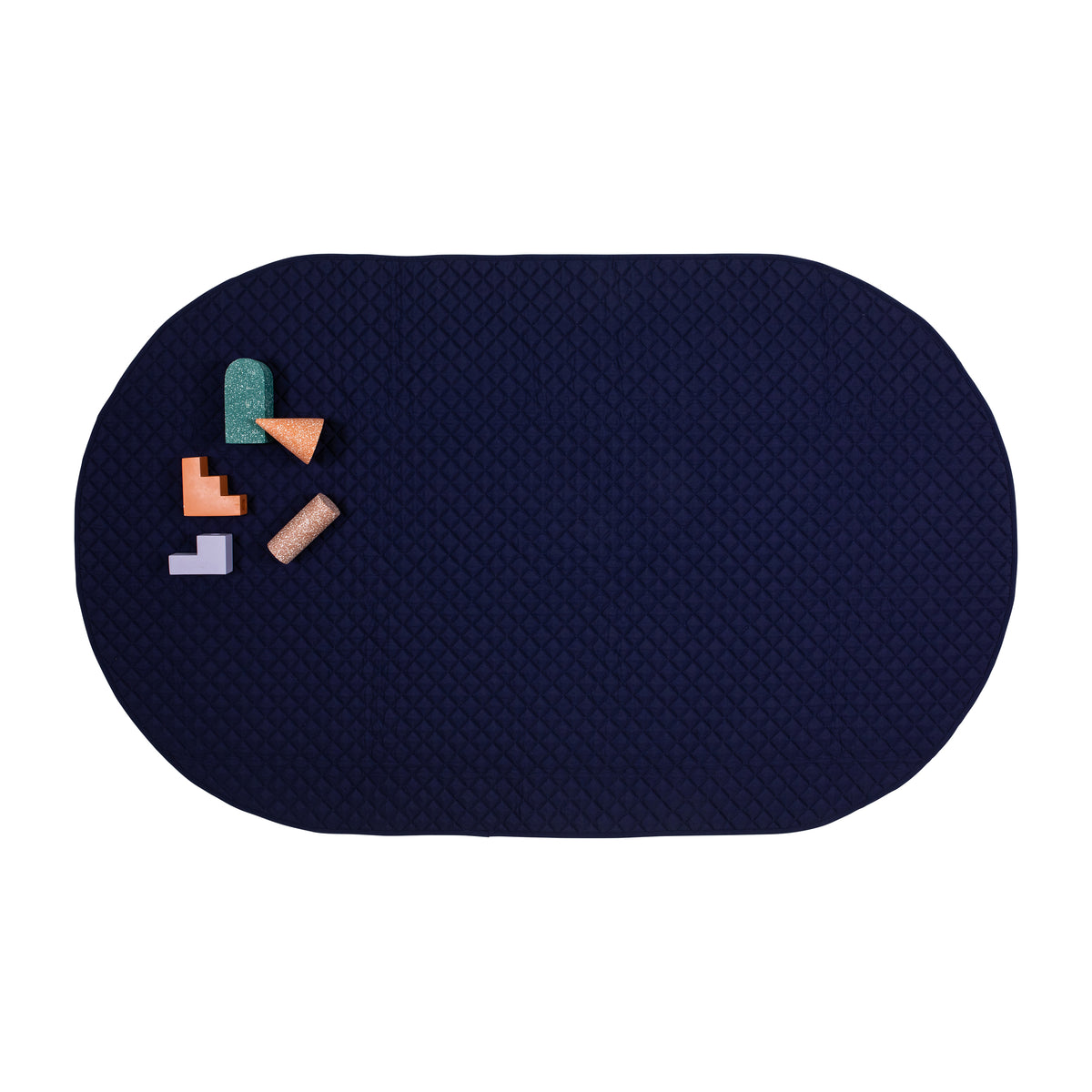 jnr.life oval playmat • navy • quilted | jnr.life