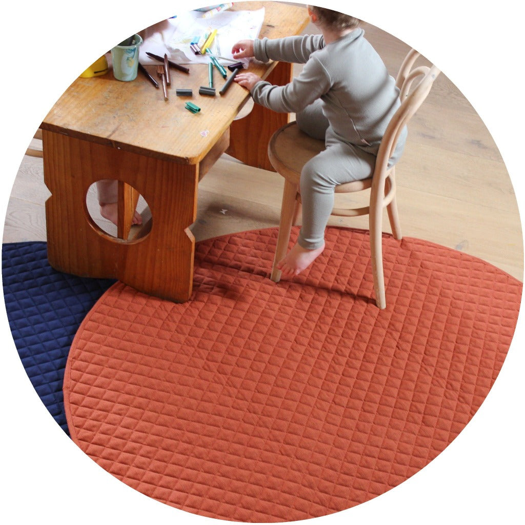 jnr.life round playmat • rust • quilted | jnr.life
